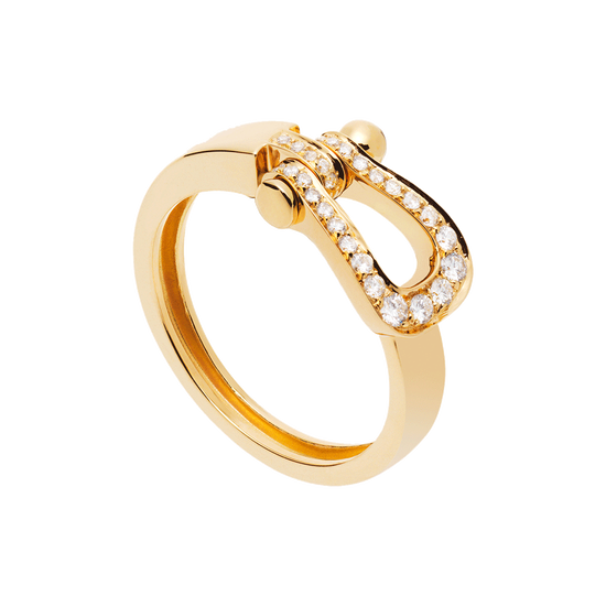 Force 10 ring Medium model 18k yellow gold and diamonds - Fred Paris