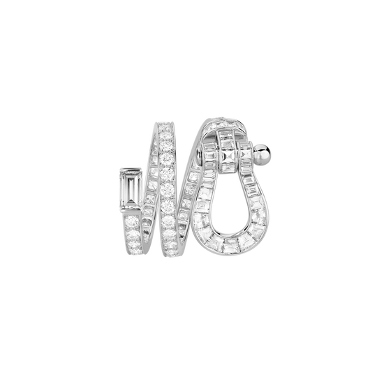 Force 10 ring 18k white gold with baguette-cut diamonds - Fred Paris