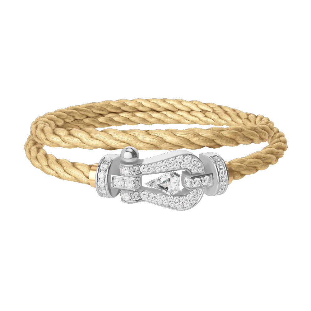 Force 10 bracelet Large model 18K white gold, Fred Hero Cut center ...